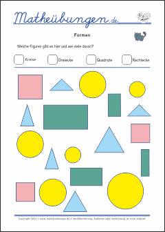 Geometrische Formen 1 Klasse Arbeitsblatter